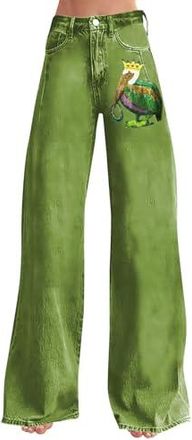 Generic Jeans Femme Taille Elastique Coupe Droite Trousers Mode Extensible Bootcut Jean Femme Grande Taille Denim Pantalon avec Poches Confortable Jambes Tail