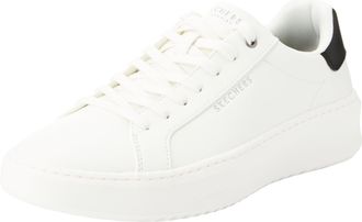 Skechers Herren Court Break Suit Sneaker Platform, White Duraleather, 42.5 EU