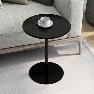 Generic Moderner Couchtisch aus Metall, runder Akzenttisch, 16 Zoll breit, Kleiner Beistelltisch, Couchtisch für Wohnzimmer, Schlafzimmer, kleine Räume(Black,