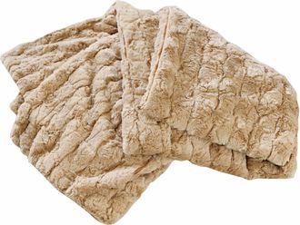 Loberon Plaid Dorelice - atemberaubende Fell-Optik, Weiche Haptik, beige, Hochwertige Verarbeitung - Polyester, beige