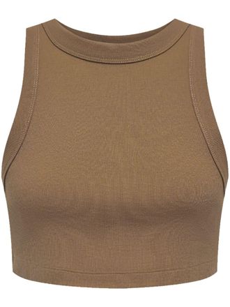 12 Storeez débardeur crop en coton - Marron