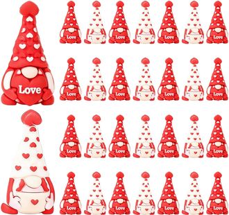 Generic Mini Herz - 30er Set Valentinstag Figuren, S&uuml;&szlig;e Wohndeko, kleine Sammlerfiguren mit roten Herzakzenten | Haus Schlafzimmer Wohnzimmer B&uuml;ro &Ouml;ko