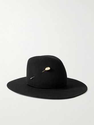 Gigi Burris Millinery Waverly Fedora Aus Filz Aus Einer Woll-seidenmischung Mit Verzierung - Schwarz