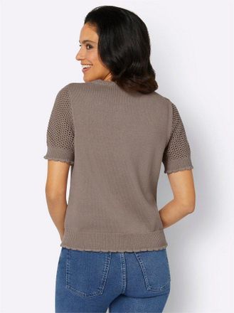 Witt Strickpullover Pullover Kurzarm Ajourstrick, Strukturstrick