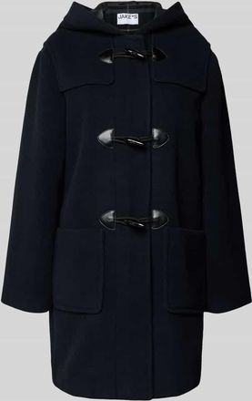 Jake*s Casual Mantel mit Kapuze und Knopfverschluss