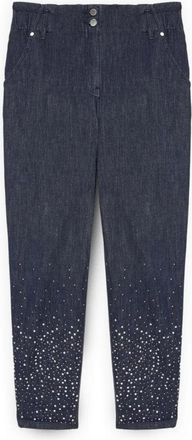 Fiorella Rubino Femme, Jeans, Bleu, Taille: 44 FR Jean Ballon avec applications lumineuses