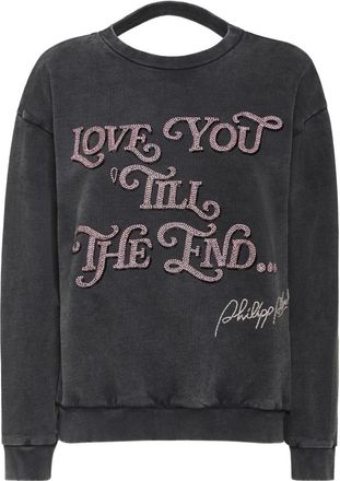 Philipp Plein Femme, Sweatshirts et sweats &agrave; capuche, Noir, Taille: 36 FR SweaT-shirt Ls Love
