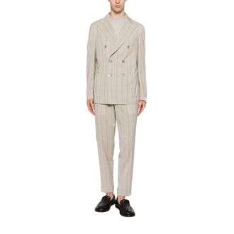 L.B.M. 1911 Nadelstreifen-Anzug mit Doppelreiher - - Suits - Herren - Beige - M