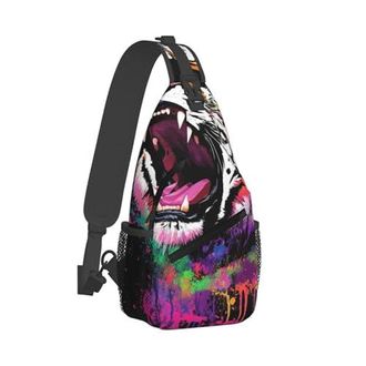 Generic Casual Sacoche Tactique Tigre sauvage Sac De Poitrine Multifonction Sac &agrave; Dos Militaire pour Voyage Femme Randonn&eacute;e