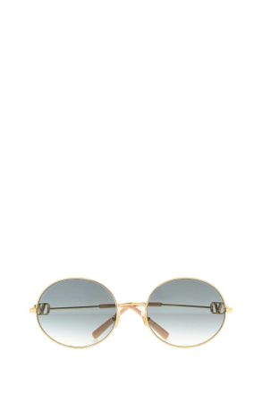 Valentino Garavani SUNGLASS Round Metal Frame Sunglasses - Gold