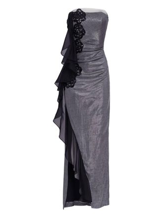 Lethicia Bronstein robe-bustier longue à effet métallisé - Gris