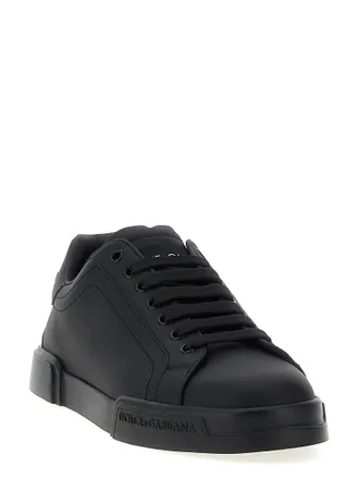 Dolce & Gabbana Mens Black Calfskin Low Top Sneakers