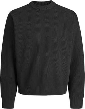 Jack & Jones Jcounion Knit Crew Neck Sn, Noir, L Homme