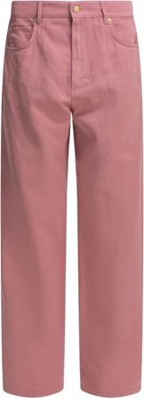 Max Mara Smmonorata Pantalon Large en Coton - Femme - Pantalons - Rose - Taille: 36 FR