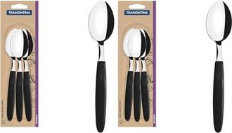 Tramontina IPANEMA Tafell&ouml;ffel 3-teiliges Set, L&ouml;ffel aus Edelstahl, rostfrei, sp&uuml;lmaschinenfest, mit farbigem Griff, f&uuml;r Picknick & Camping, sp&uuml;lmaschinenfest, 