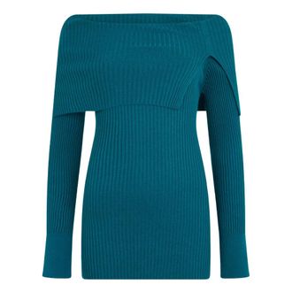 Malo Off-Shoulder Pullover - - Knitwear - Damen - Blau - XL
