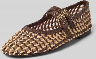 Inuovo Ballerinas aus Leder-Mix in Flecht-Optik