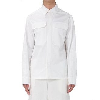 Jil Sander Mens White Cotton Dress Shirt