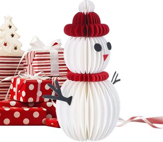 Generico Zentrale Tischdekoration mit Schneem&auml;nnern, 3D-Material, Weihnachtsdekoration, handgefertigt, Tischdekoration mit Material f&uuml;r Partys, Inv