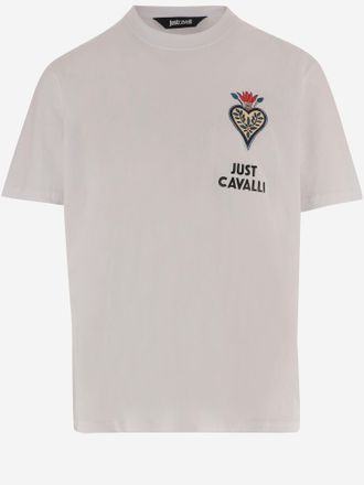 Just Cavalli T-shirt en coton avec imprim&eacute; graphique