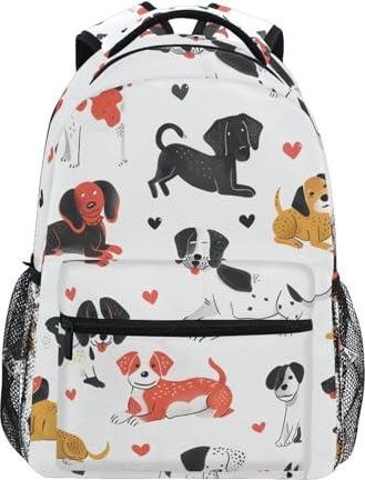 Generic Chiens Dr&ocirc;les Blancs Sac &Agrave; Dos Antivol Sacs A Dos Confort Cartable Scolaire Pour Travail Femme Randonn&eacute;e 29X40Cm