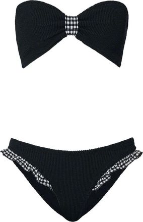 Hunza G Femme, Maillots de bain, Noir, Taille: ONE Size Bikini Bandeau Charme Rétro