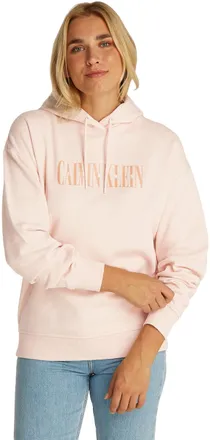 Calvin Klein Damen Hoodie Varsity aus Baumwolle, Rosa (Silver Peony), XL