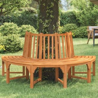 vidaXL The Living Store Baumbank Halbrund &Oslash;208 cm Massivholz Eukalyptus - Holzbank - Gartenbank - Eukalyptusbank - Outdoor M&ouml;bel - Esstisch