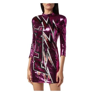 Philipp Plein Kurzes Kleid Thunder - - Dresses - Damen - Rosa - XL