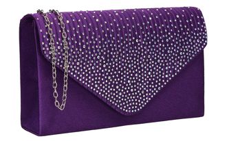 Swankyswans Damen Clutch Abby mit Strasssteinen, Umschlag-Stil, Violett (Violett), Einheitsgr&ouml;&szlig;e