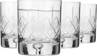 Krosno Whisky-, Bourbon- & Scotchgl&auml;ser 250 ml - 4er Set - Saga Kollektion - Kristallglas, Geschliffen - Handgefertigt - Geschenk