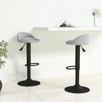 vidaXL Vidaxl - Tabourets de bar lot de 2 gris clair velours