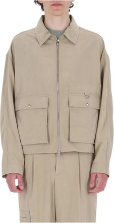 Maison Kitsun&eacute; Homme, Vestes, Beige, Taille: L Veste zipp&eacute;e
