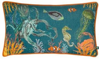 furn. Wylder Tropics Abyss Sea Creatures Chenille Polyester Filled Cushion