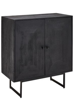 Livetastic Kommode, Schwarz, Metall, Mangoholz, Holz, 1 F&auml;cher, 80x90x40 cm, Wohnzimmer, Kommoden & Sideboards, Kommoden