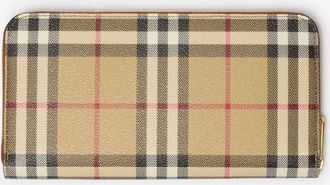 Burberry Checked Canvas Wallet - Beige