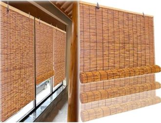 Generic Rideau Vintage Stores Enrouleur en Bambou D&eacute;coratifs Exterieur Occultation &Eacute;cran Priv&eacute; Stores Verticaux avec Levage pour Balcon Cuisine Teahouse Ridea