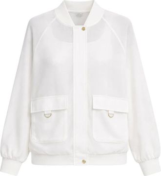 Liu Jo Femme, Vestes, Blanc, Taille: 38 FR Mesh Bomber Jacket