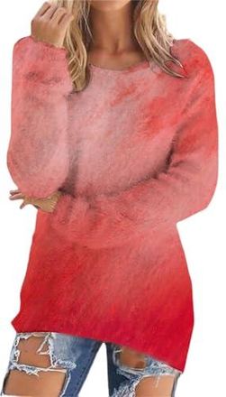 Generic Sweatshirts pour femmes UK Pull surdimensionn&eacute; de couleur unie col rond manches longues automne hiver d&eacute;contract&eacute; confortable automne mode confortable