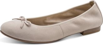 Tamaris Damen Ballerina Leder flach, beige, 38 EU