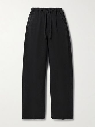 Citizens Of Humanity Aurora Cotton And Linen-blend Wide-leg Pants - Black