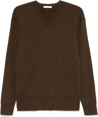 The Row Femme, Pulls, Brun, Taille: 40 FR V-neck Tricots