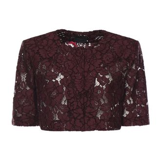 Pinko Pinko, Femme, Vestes, Violet, Taille: 36 FR Veste Courte avec D&eacute;tails en Dentelle