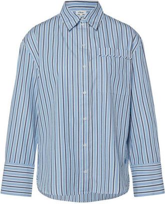 s.Oliver Langarmbluse Bluse Gestreifte Popeline-Bluse im Relaxed Fit mit Hemdkragen