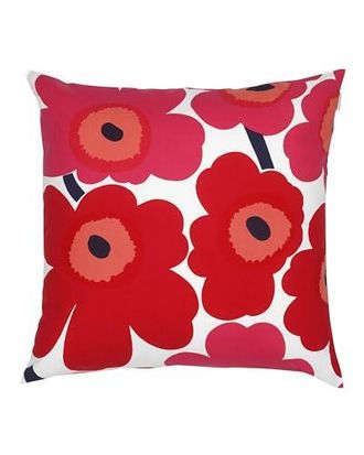 Marimekko Kissenh&uuml;lle - Kissenbezug - Pieni Unikko - wei&szlig;/rot - 50 x 50 cm