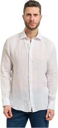 Bugatti Homme, Chemises, Blanc, Taille: 4XL Linen Shirt