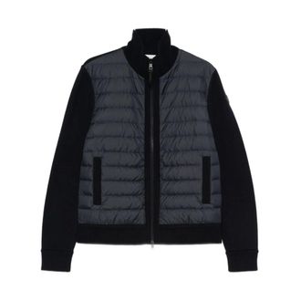 Moncler Homme, Vestes, Bleu, Taille: L Cardigan zipp&eacute; rembourr&eacute;