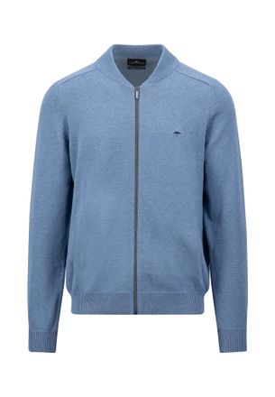 Fynch-Hatton Strickjacke aus Baumwolle mit Rei&szlig;verschluss und Baseballkragen Cloud Blue/XXL