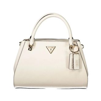 Guess Femme, Sacs, Beige, Taille: ONE Size Sac &agrave; main en poly&eacute;thyl&egrave;ne beige