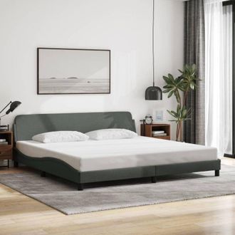 vidaXL Bettgestell Dover Dunkelgrau 200x200 cm Stoff Vidaxl